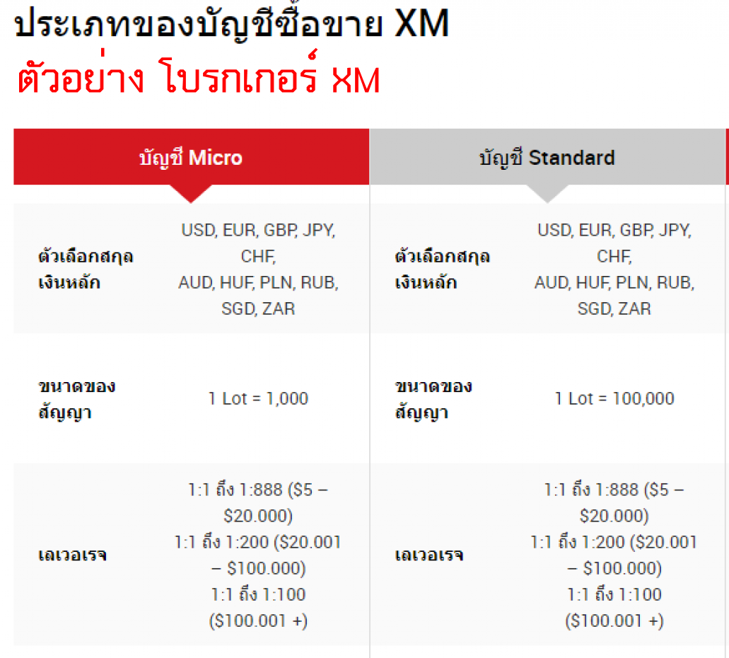 บัญชี micro กับ standard ต่างกันอย่างไร - Forex Broker King
